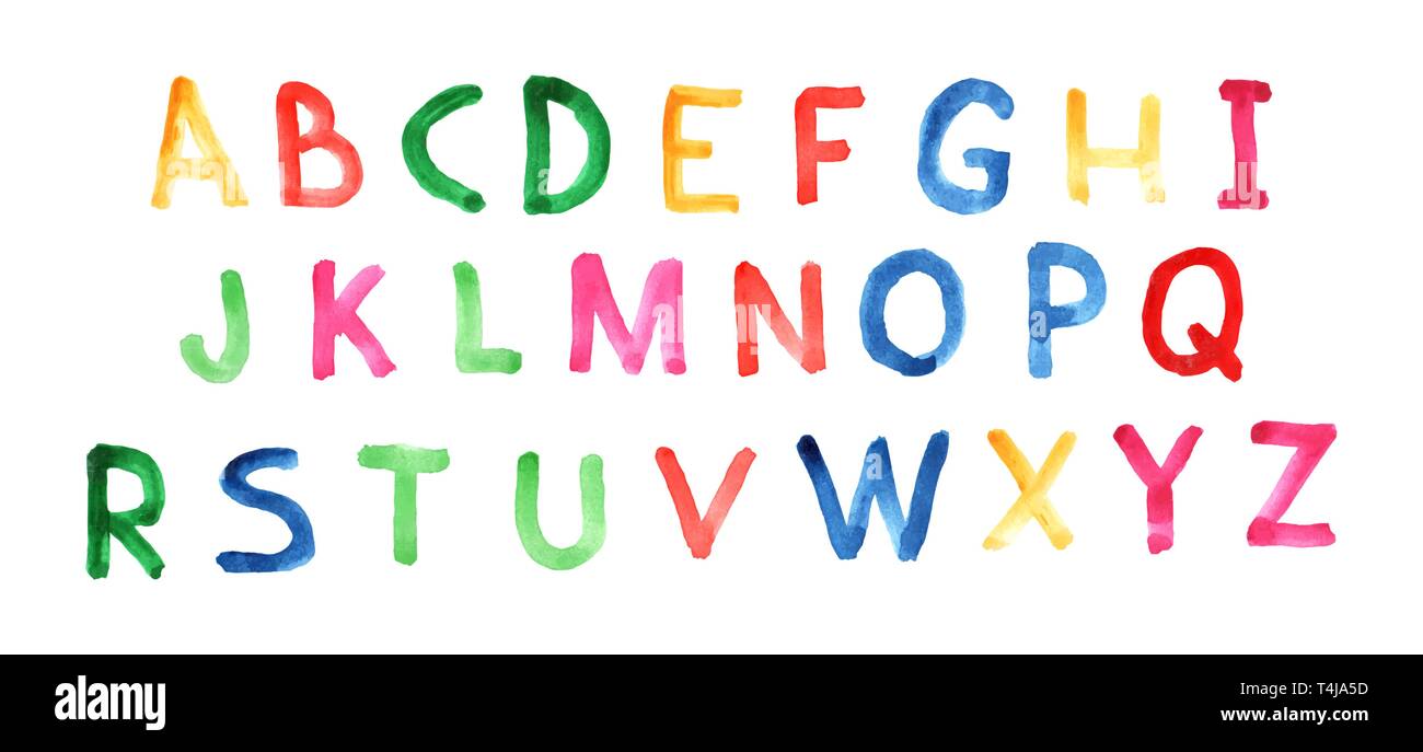 Multicolored letters of the alphabet for design and decoration ...