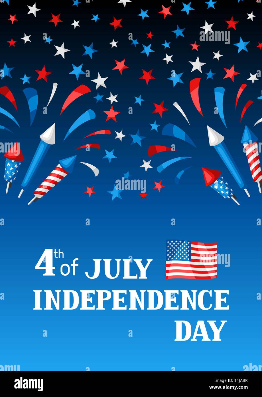 Fourth of July Independence Day greeting card Stock Vector Image & Art ...