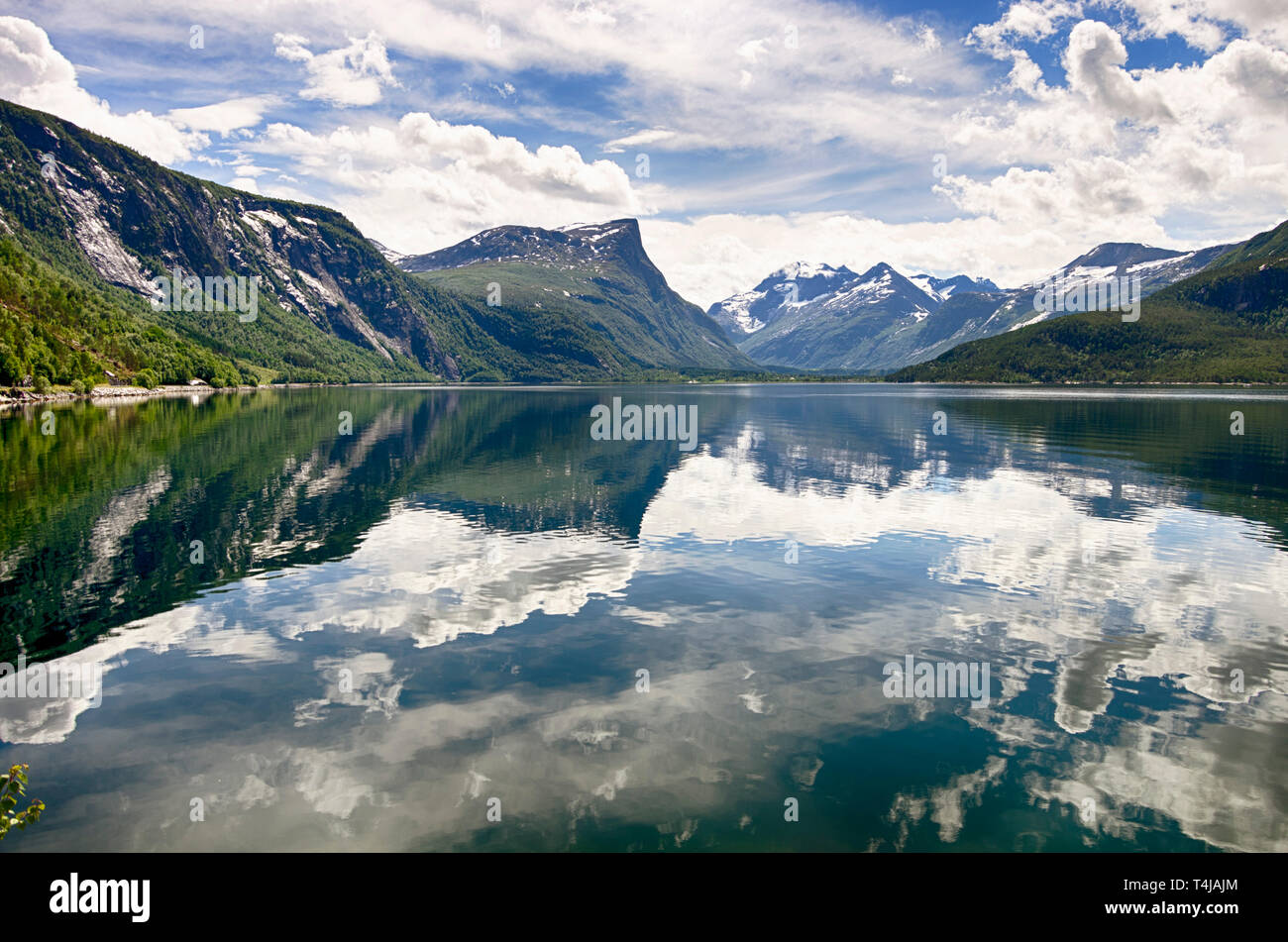 Norway Fjord Reflection Stock Photo - Alamy
