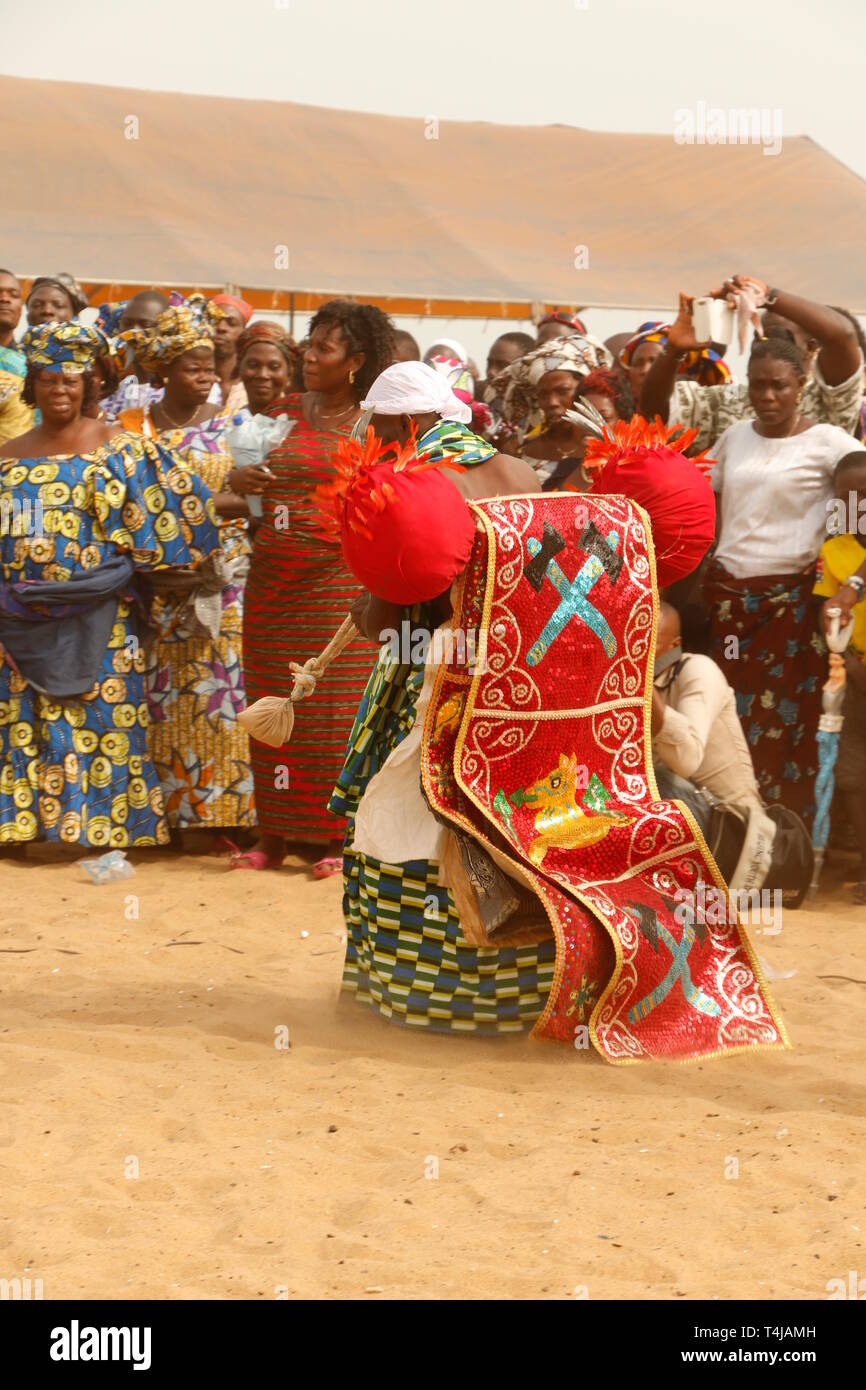 Voodoo festival Ouidah, Benin. Music, dance, singing at the beach to ...