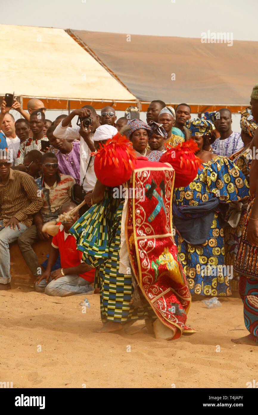 Voodoo festival Ouidah, Benin. Music, dance, singing at the beach to ...