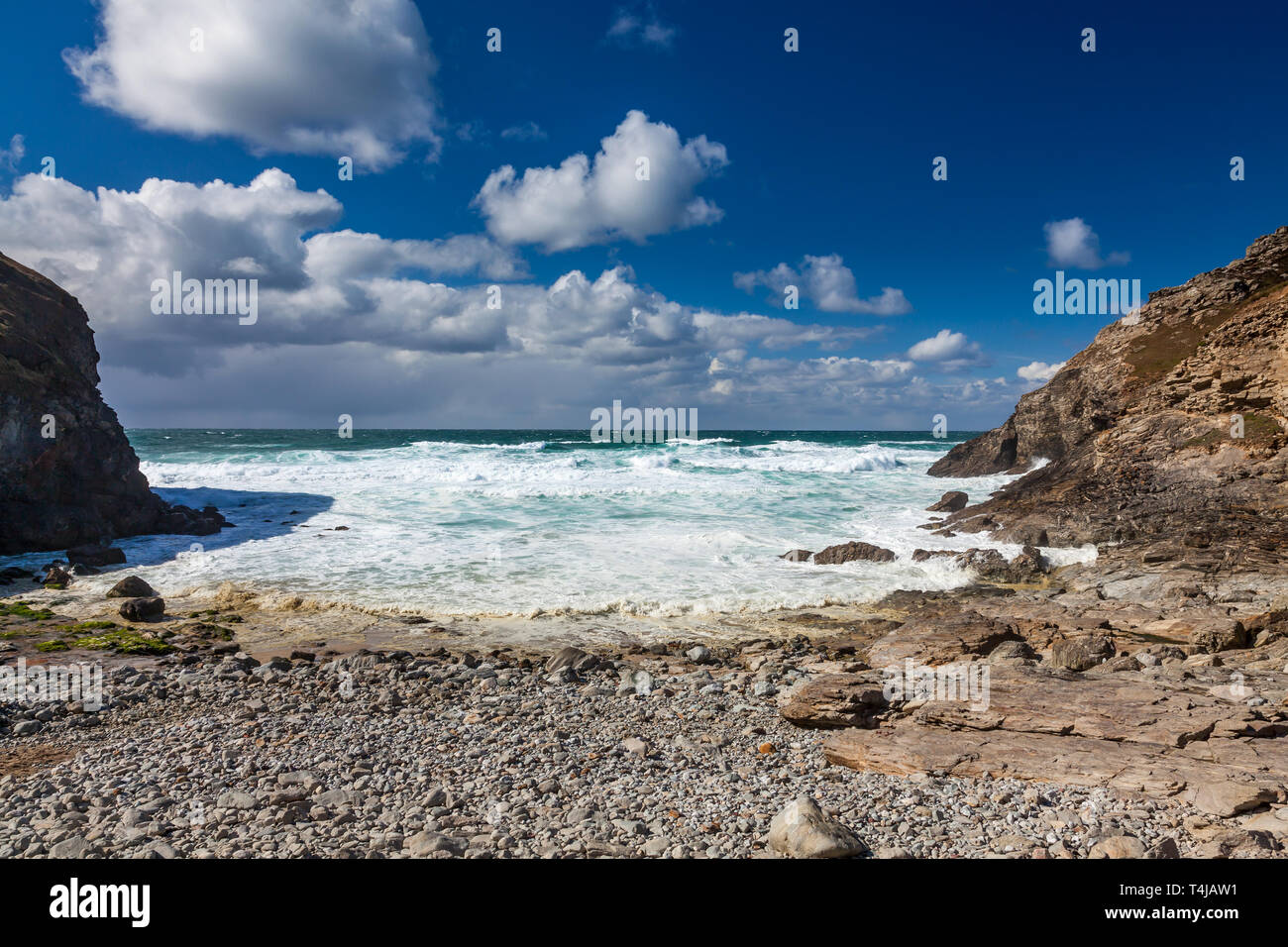 Sunny day at Chapel Porth Beach Cornwall England UK Europe Stock Photo ...