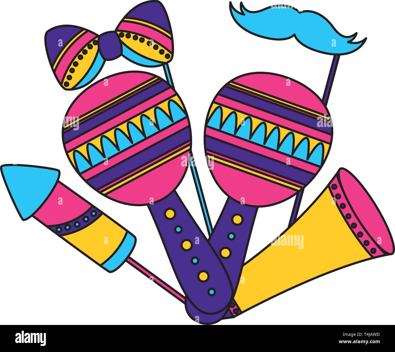 carnival maracas fireworks festive Stock Vector Image & Art - Alamy