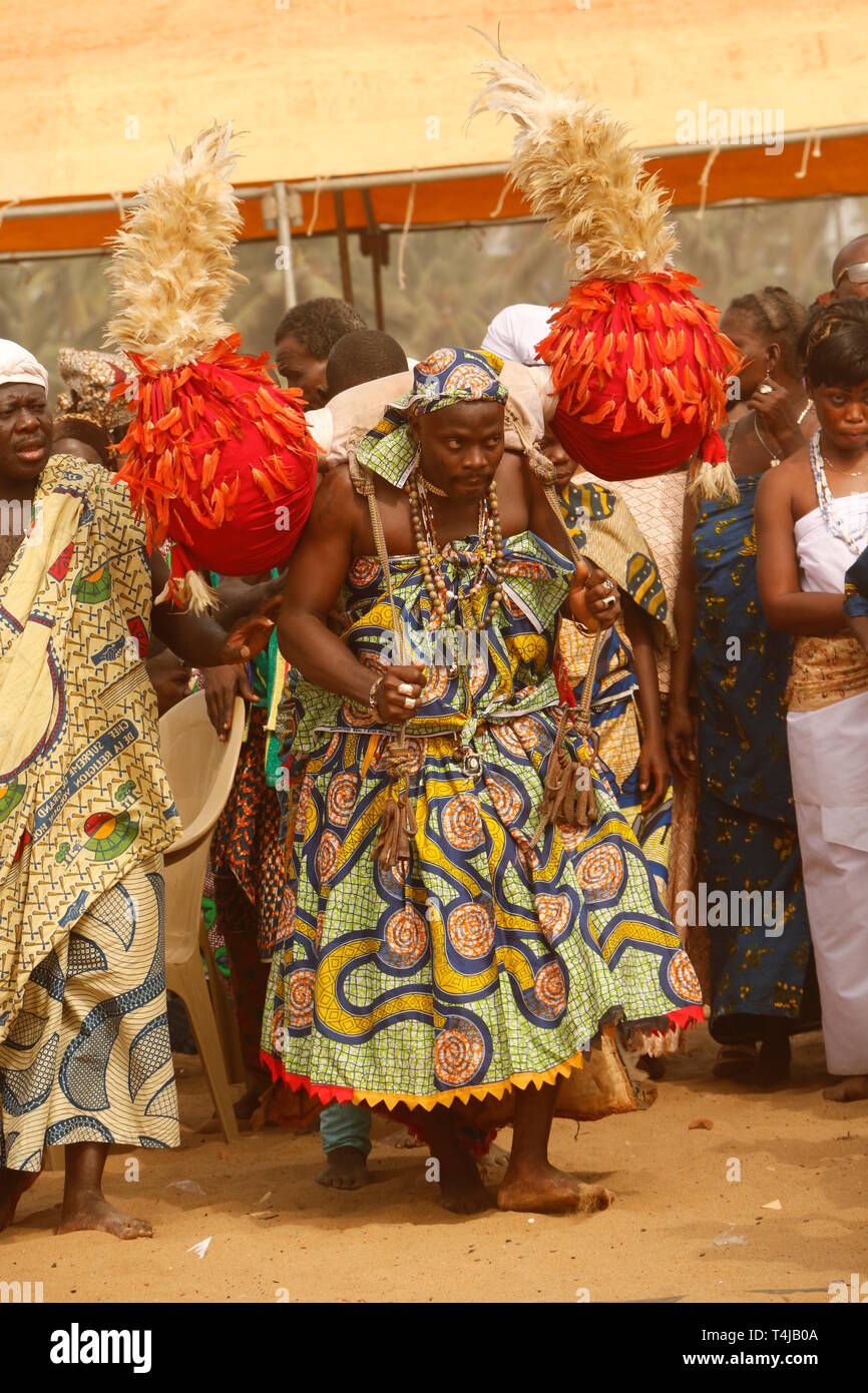 Voodoo festival Ouidah, Benin. Music, dance, singing at the beach to ...