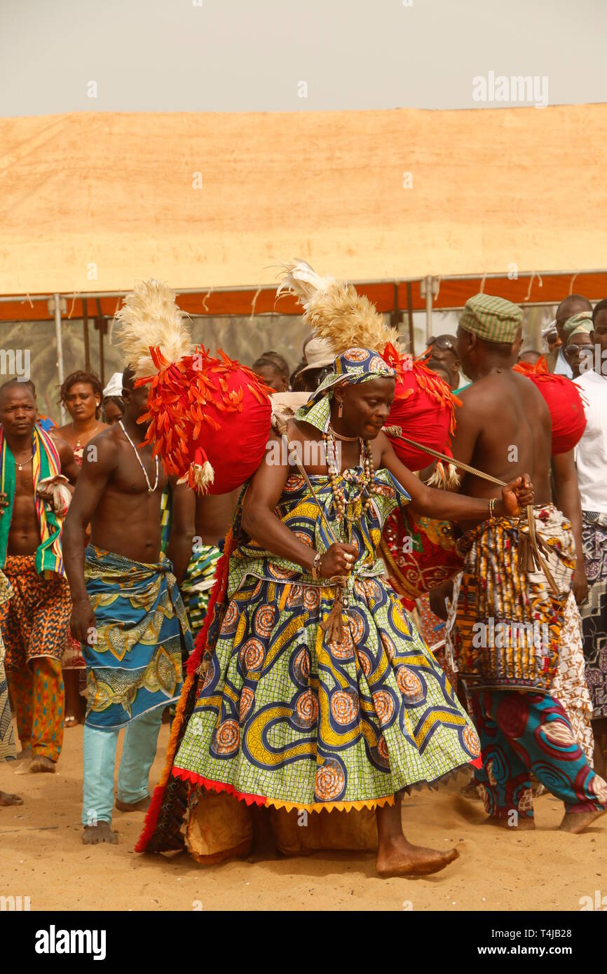 Voodoo festival Ouidah, Benin. Music, dance, singing at the beach to ...