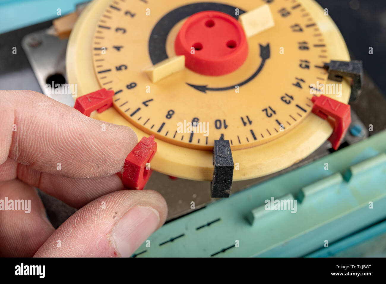 Electrical device for industrial time measurement. An old counter for ...