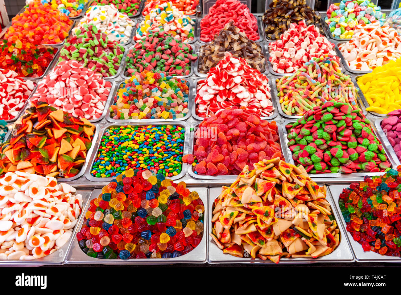Israel, Tel Aviv-Yafo - 12 April 2019: Candies sold in Shuk Hacarmel ...