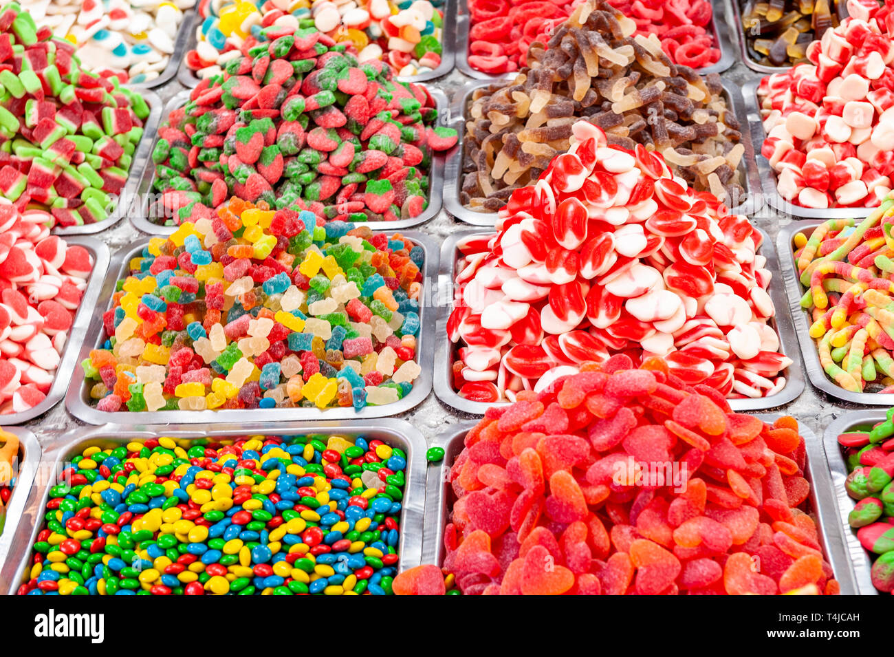 Israel, Tel Aviv-Yafo - 12 April 2019: Candies sold in Shuk Hacarmel ...