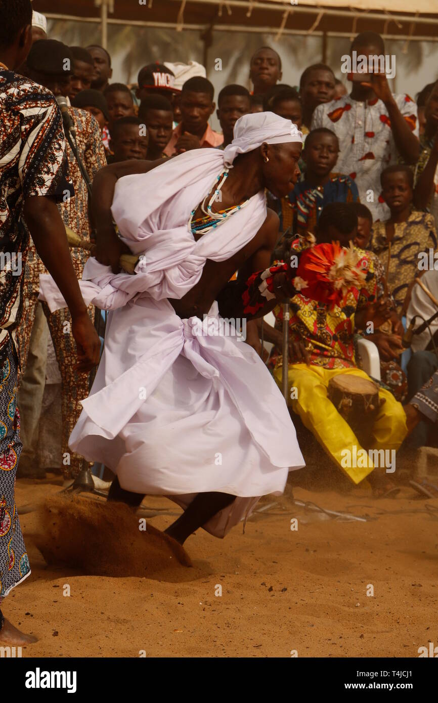 Voodoo festival Ouidah, Benin. Music, dance, singing at the beach to ...