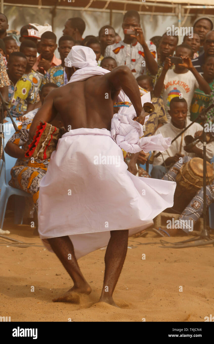 Voodoo festival Ouidah, Benin. Music, dance, singing at the beach to ...