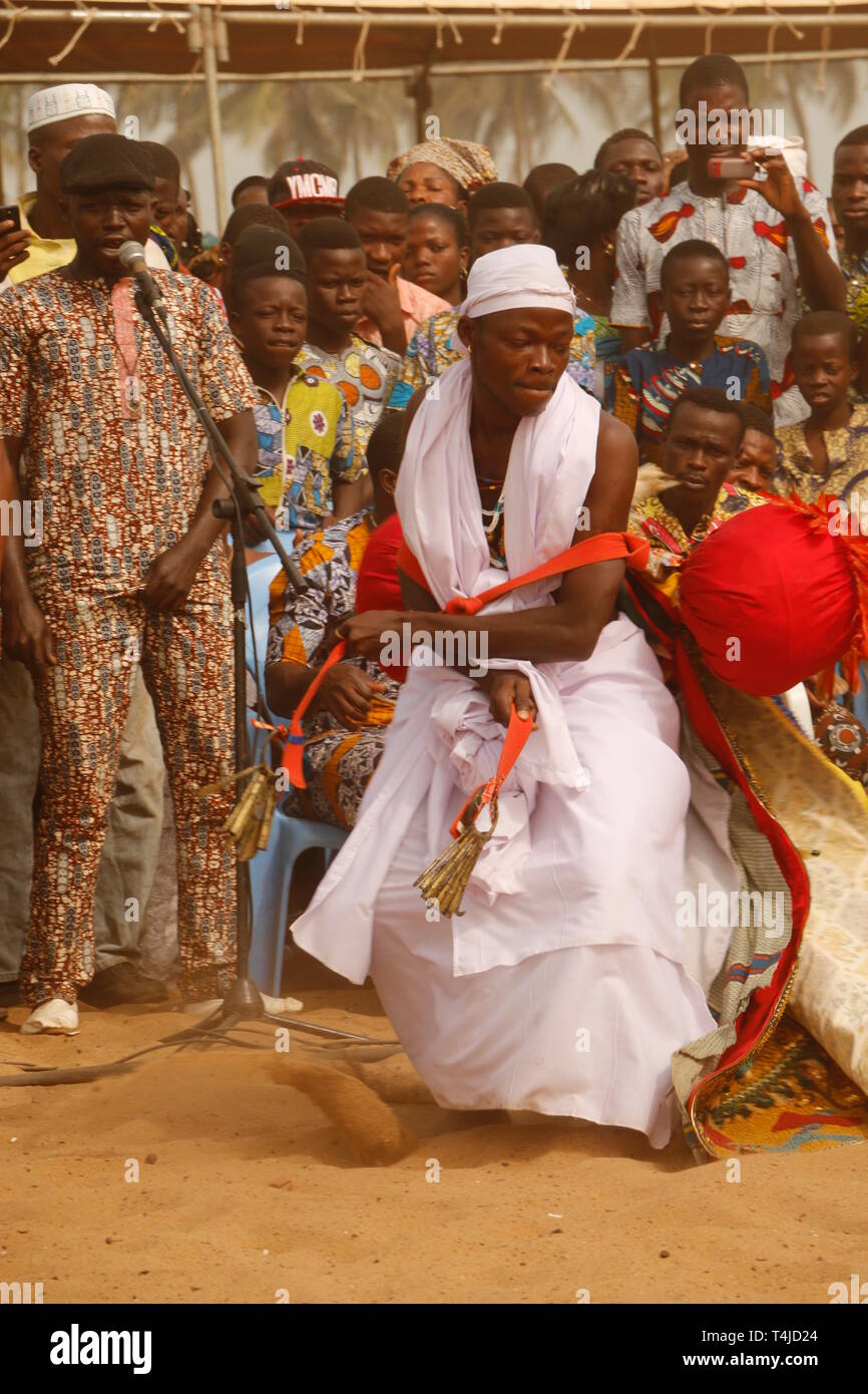 Voodoo festival Ouidah, Benin. Music, dance, singing at the beach to ...