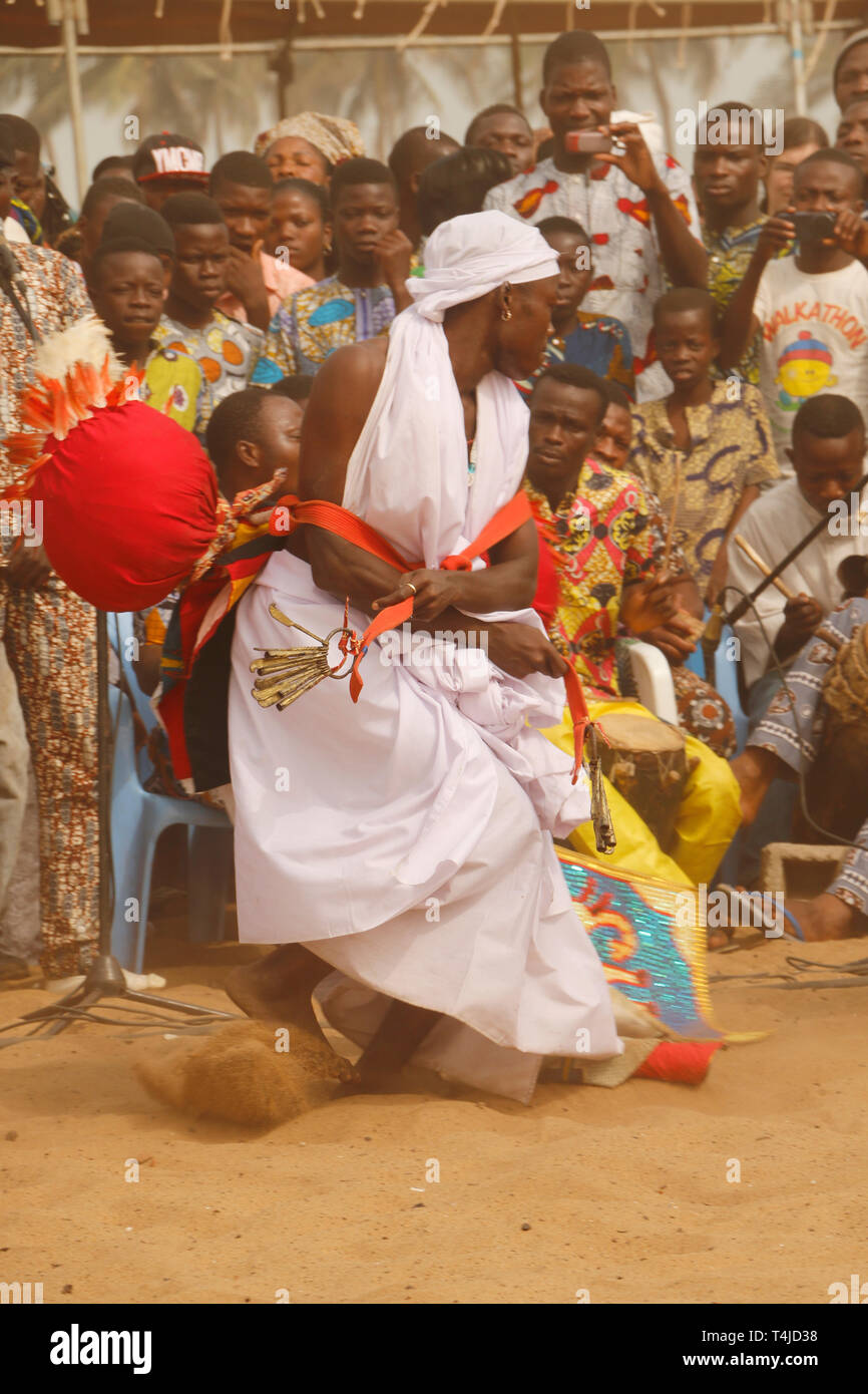 Voodoo festival Ouidah, Benin. Music, dance, singing at the beach to ...