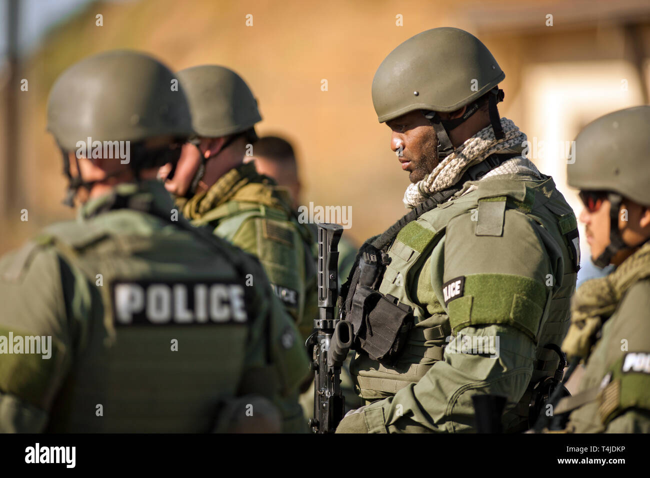Group of police officers at a training facility Stock Photo - Alamy