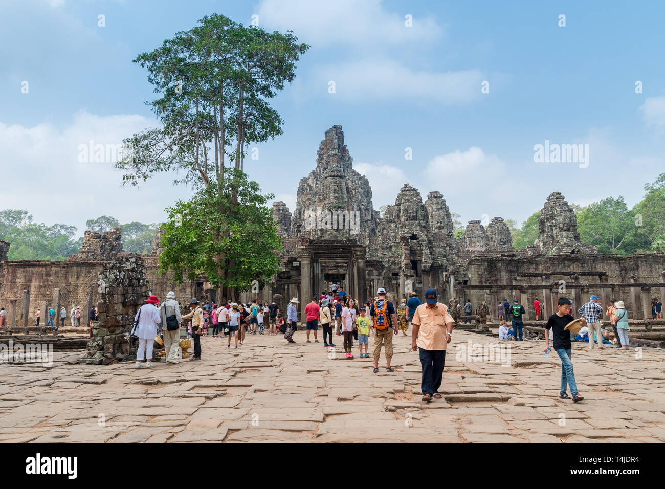 Angkor Thom temple entrance part of Angkor Wat archeological park, Siem ...