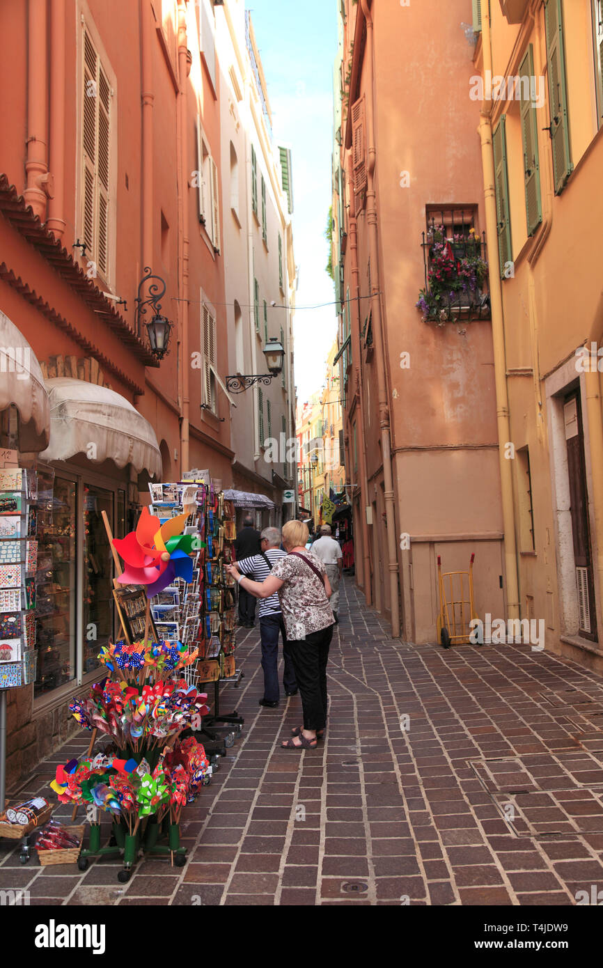 Monaco-Ville, Old Town, Le Rocher (The Rock), Monaco, Cote d'Azur ...