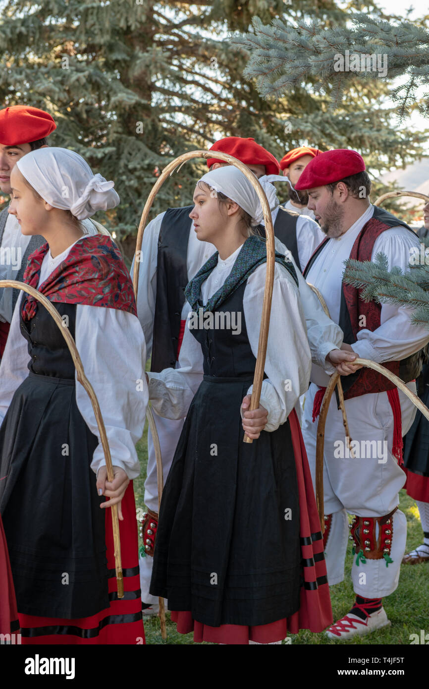 Basque dancers at the Trailing of the Sheep Festival in Idaho, USA ...