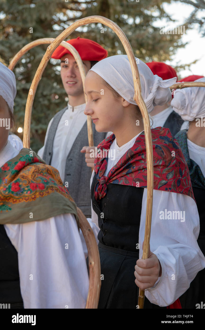Basque dancers at the Trailing of the Sheep Festival in Idaho, USA ...