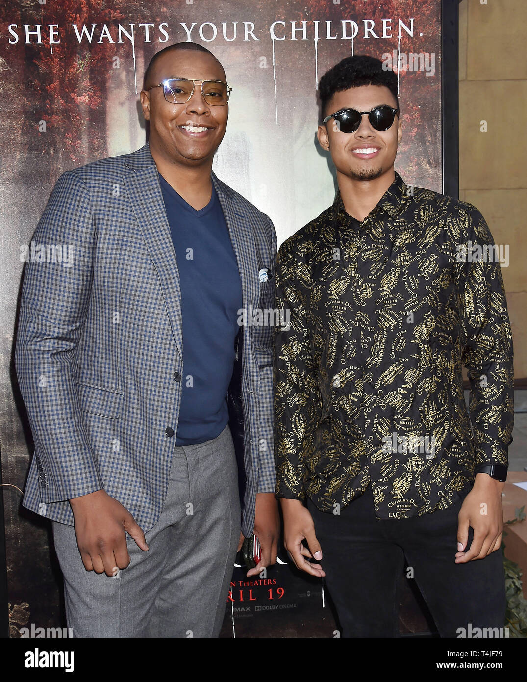 HOLLYWOOD, CA - APRIL 15: Caron Butler (L) and Caron Butler Jr. arrive ...