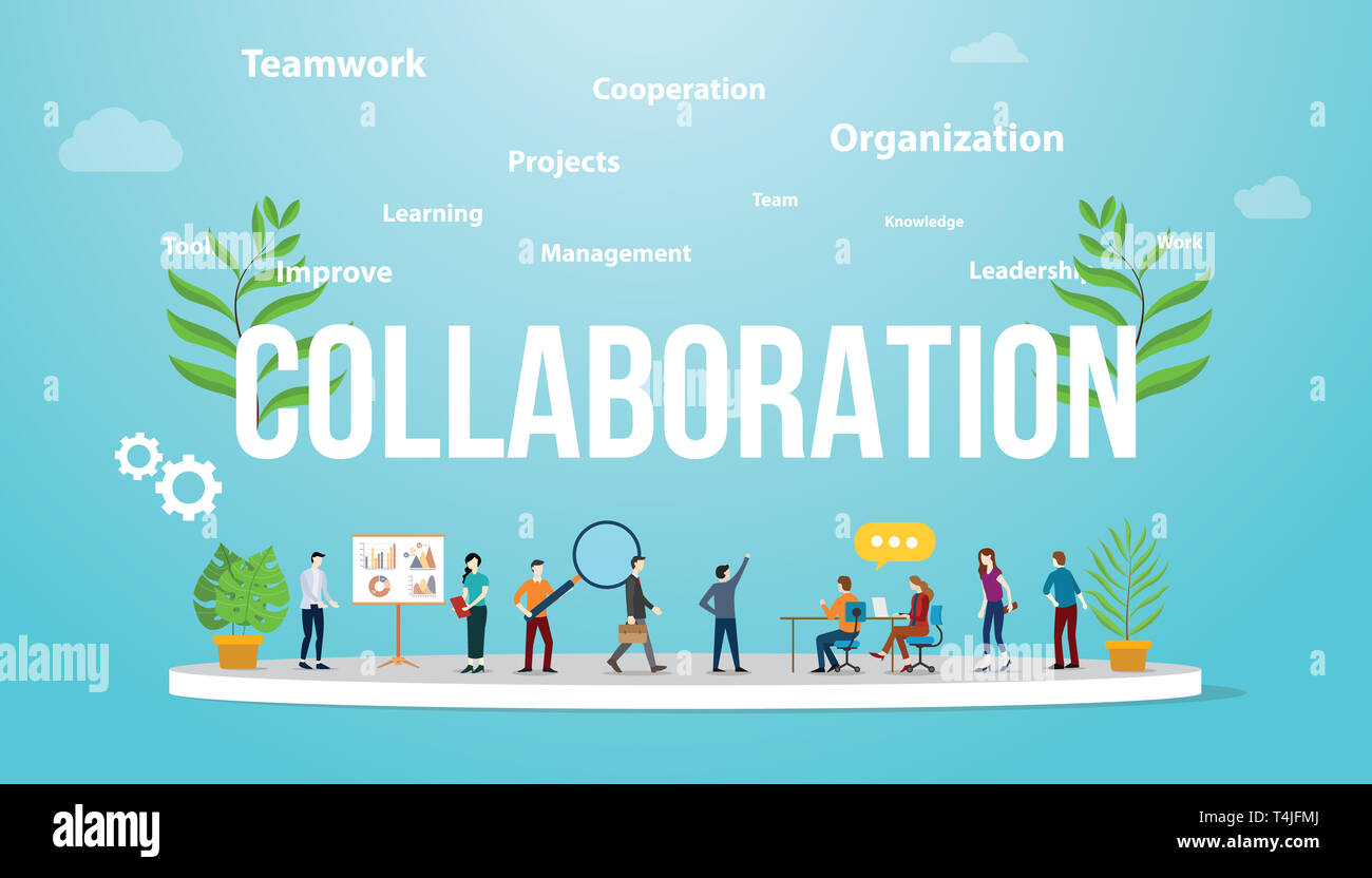 collaboration business concept with team people working together with ...