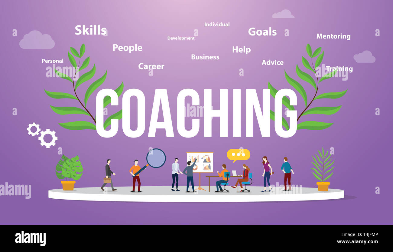 coaching concept with people teching and discussion to share education ...