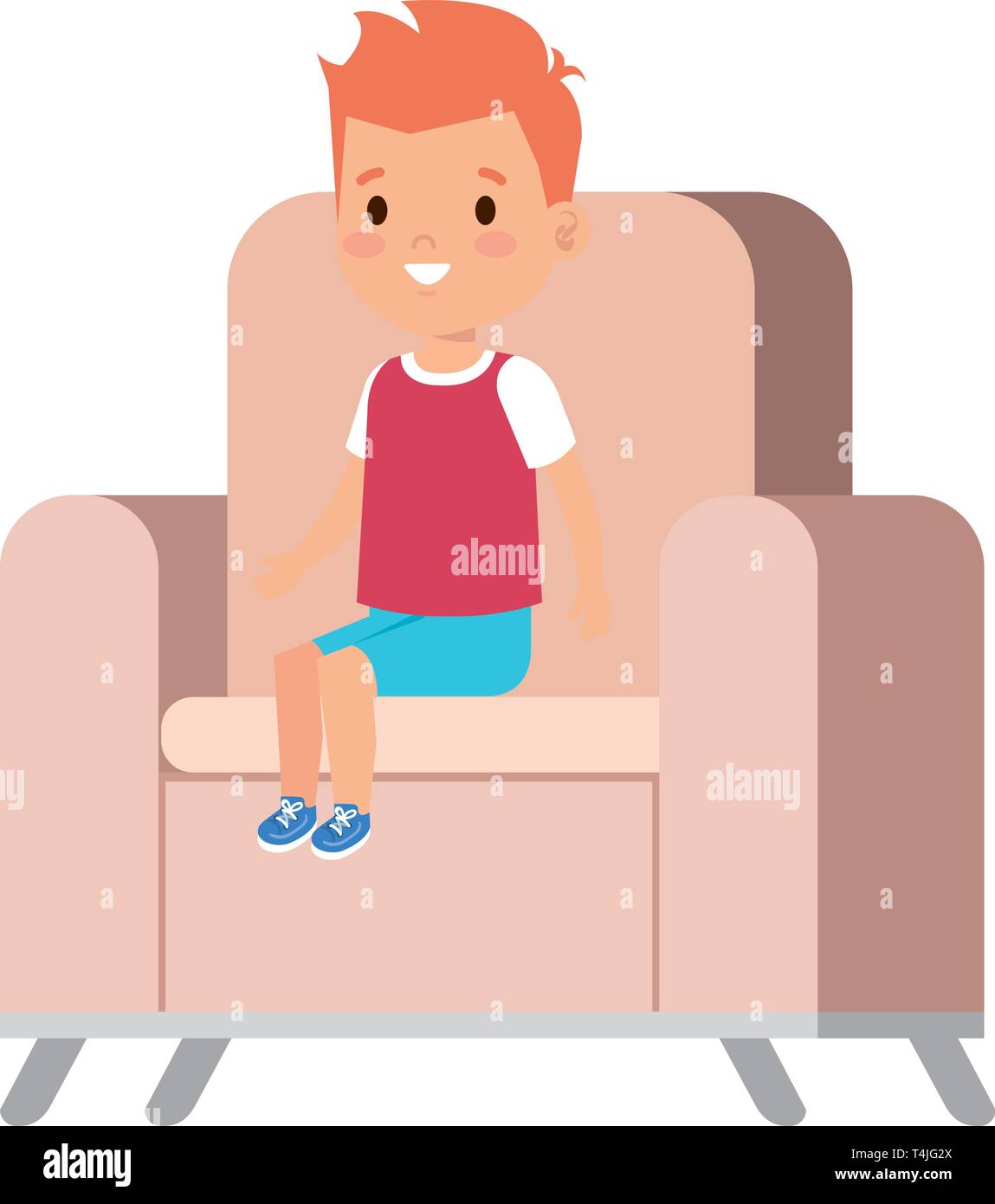 little boy sitting in sofa character Stock Vector Image & Art - Alamy