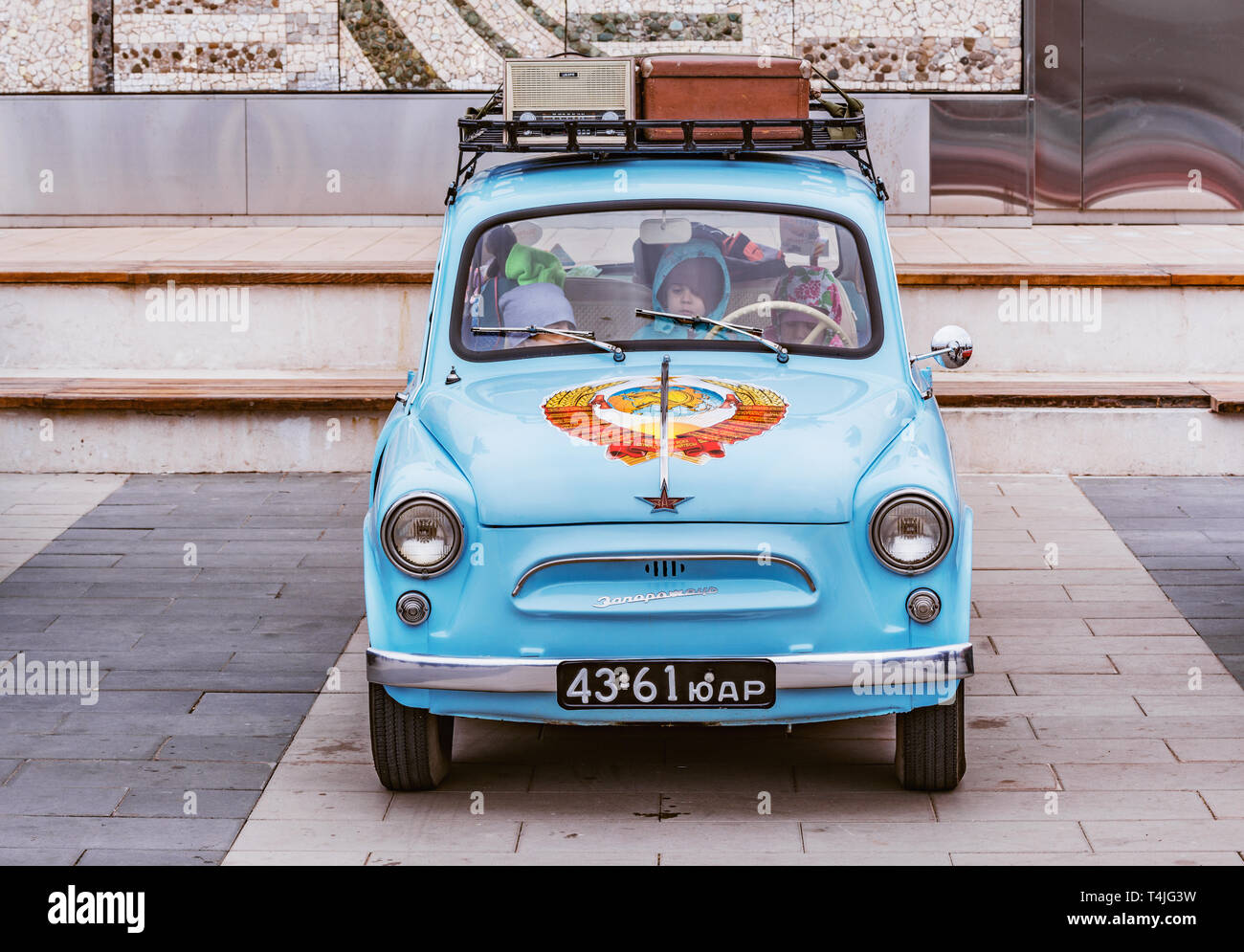 Korolev, Russia - April 14, 2019: Parade of the retro Soviet cars on ...