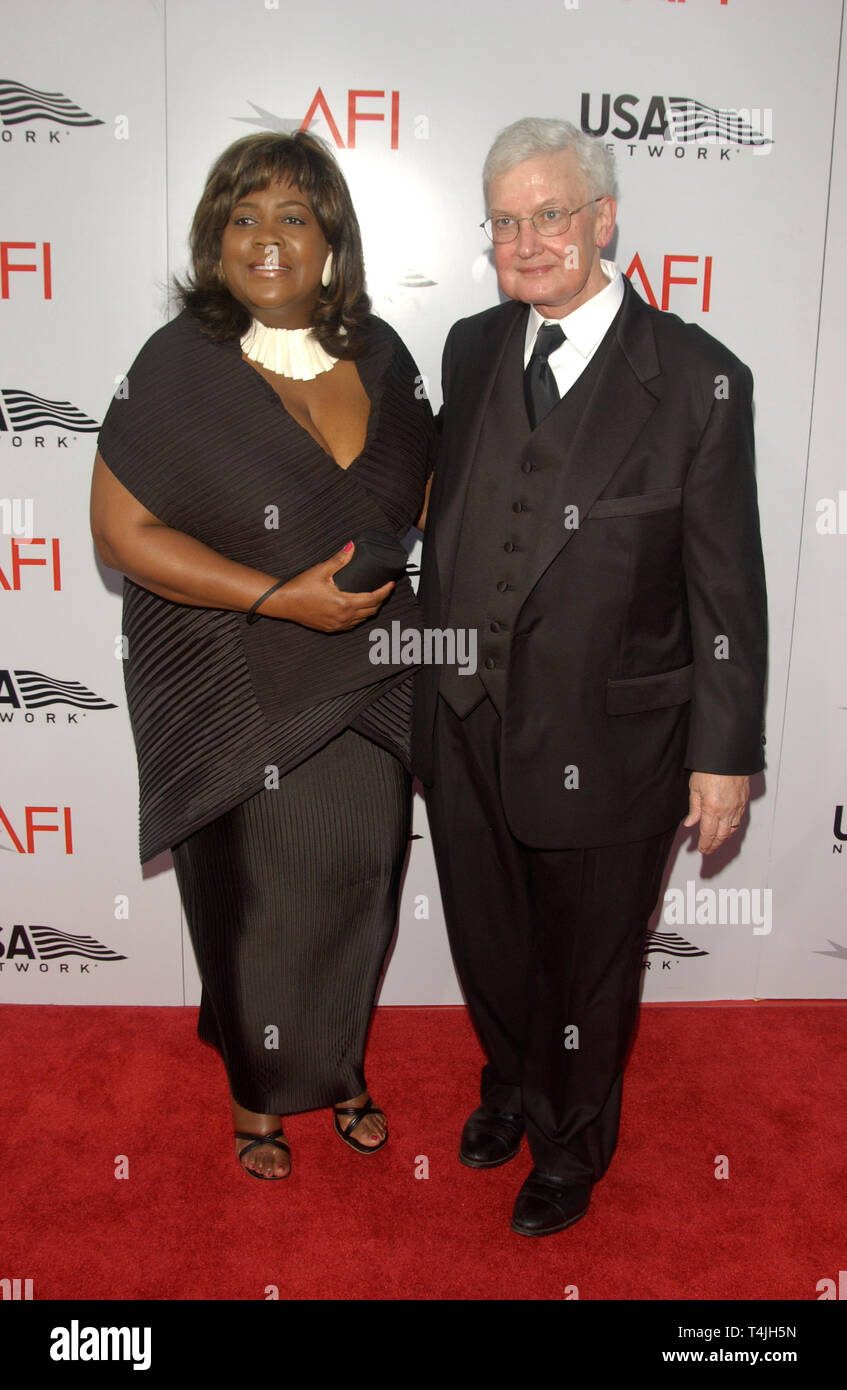 LOS ANGELES, CA. June 10, 2004: Film critic ROGER EBERT & wife at the American Film Institute ...