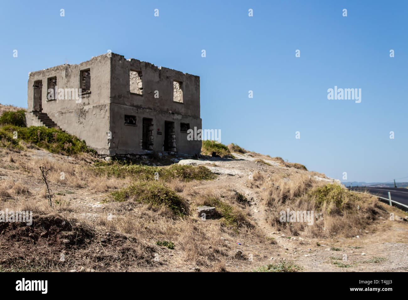 an antique stone building at a hill of mountain. photo has taken at a ...
