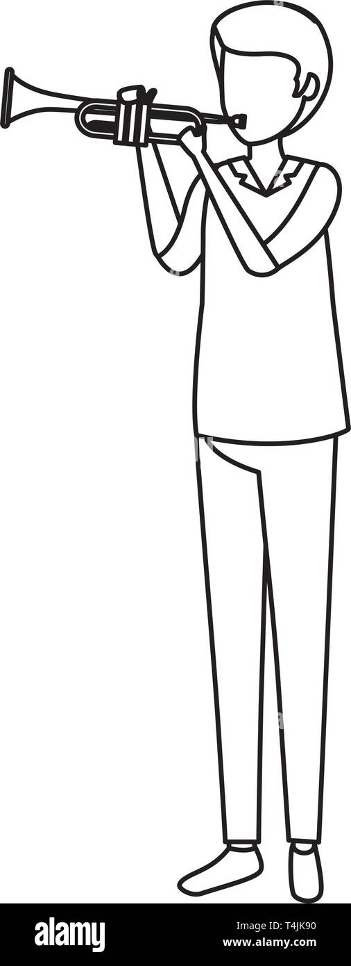 man playing trumpet character Stock Vector Image & Art - Alamy