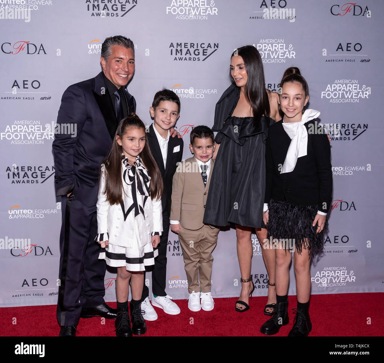 New York, NY, USA - April 15, 2019: Isaac Ash with family attend AAFA ...