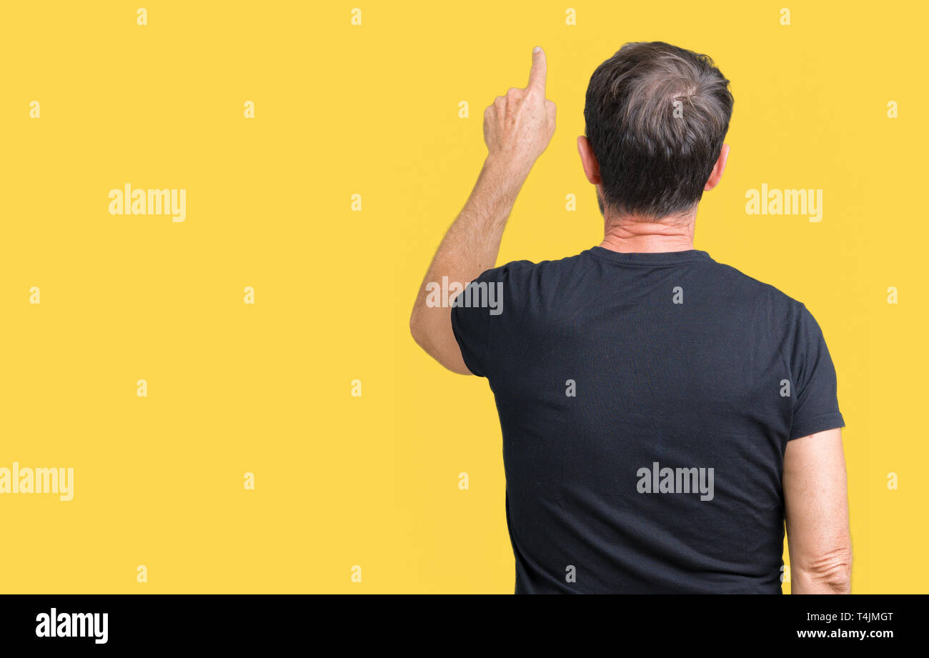 Handsome middle age hoary senior man over isolated background Posing ...