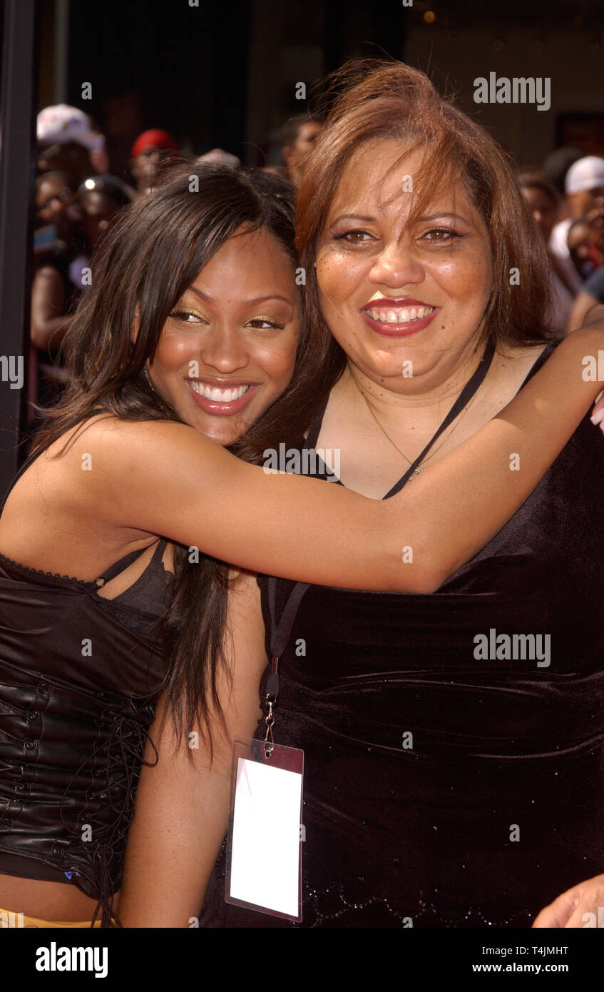 LOS ANGELES, CA. June 29, 2004: MEAGAN GOODE & mother at the 2004 BET ...