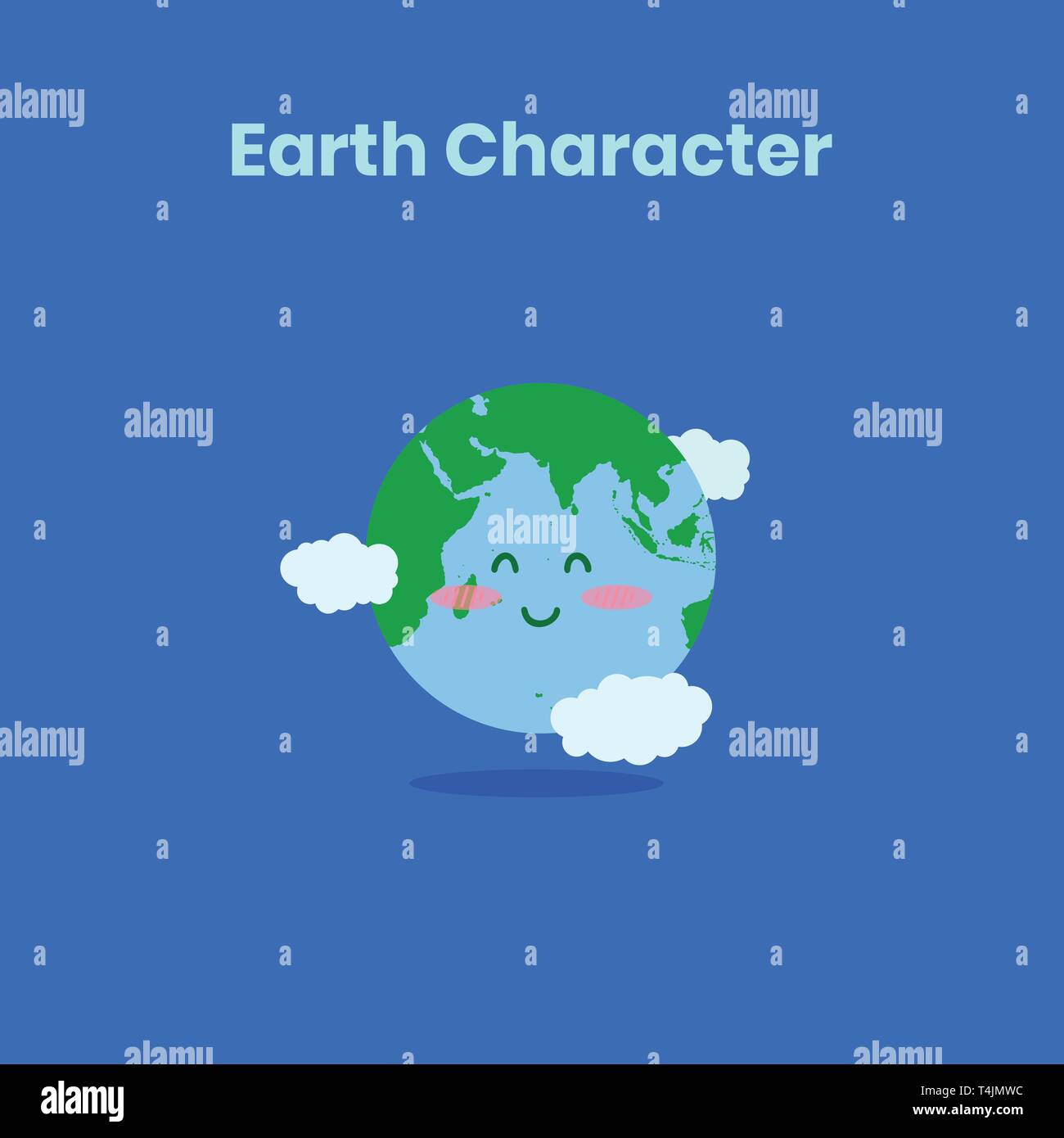 cute and funny earth character for earth day Stock Vector Image & Art ...