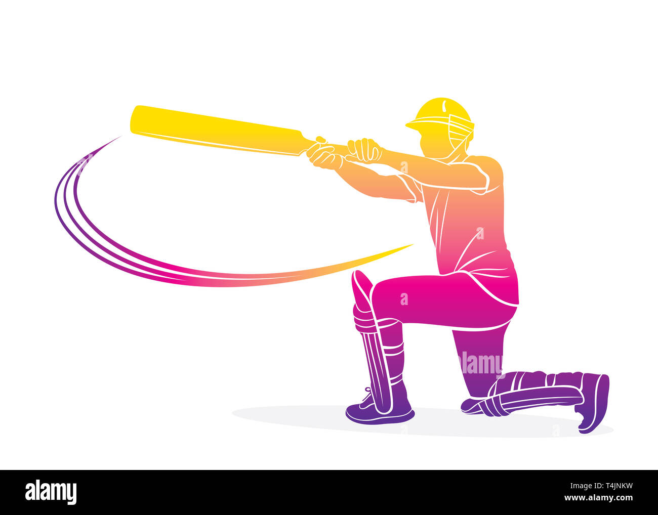 abstract colorful cricket player hitting big shot, use for ...