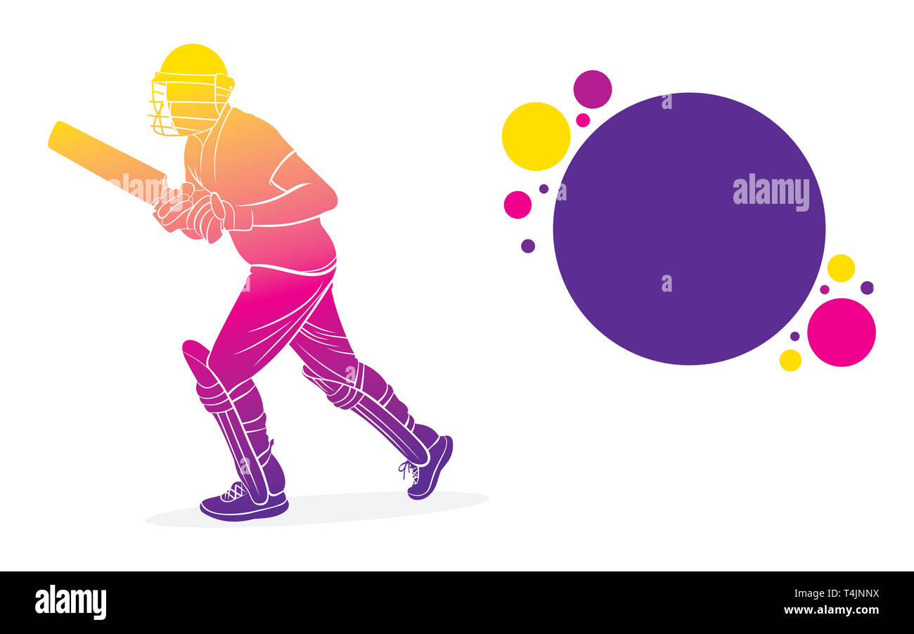 Cricketer hitting ball Cut Out Stock Images & Pictures - Alamy