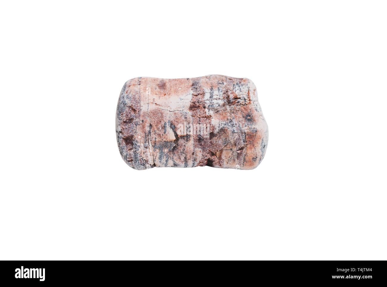 Rocks on white background.One natural rectangular stone, granite ...