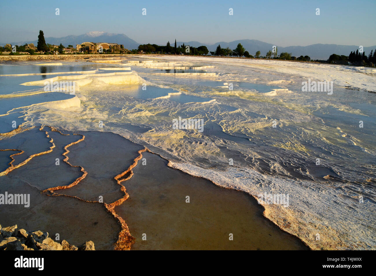 Natural travertine pools in Pamukkale, Turkey Stock Photo - Alamy