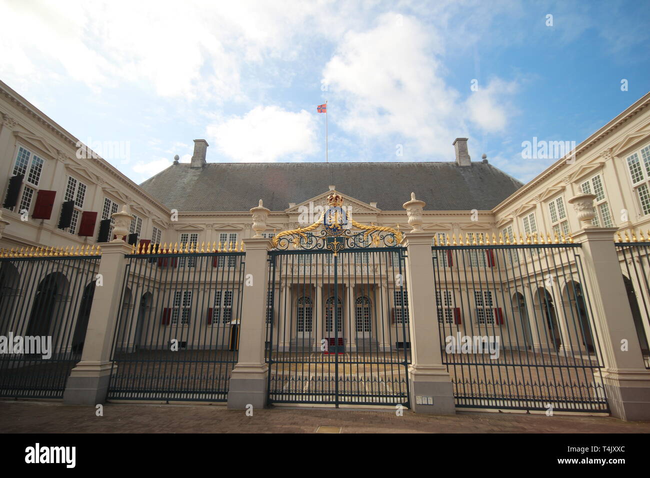 Front of the working palace Noordeinde of king Willem Alexander in Den ...