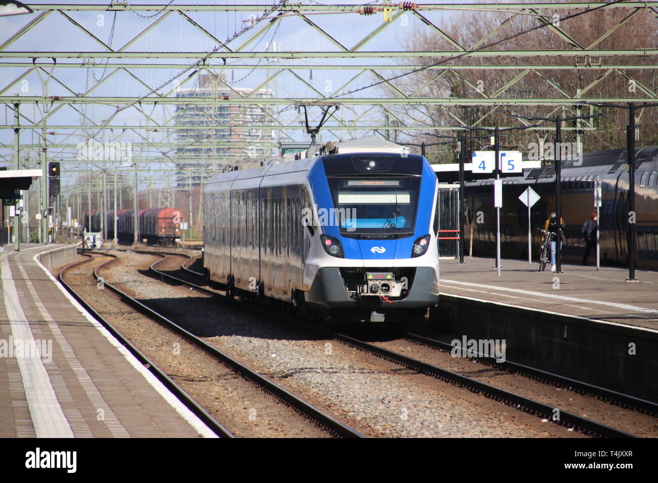 CAF Civity train at the trainstation of Den Haag Laan van NOI in the ...