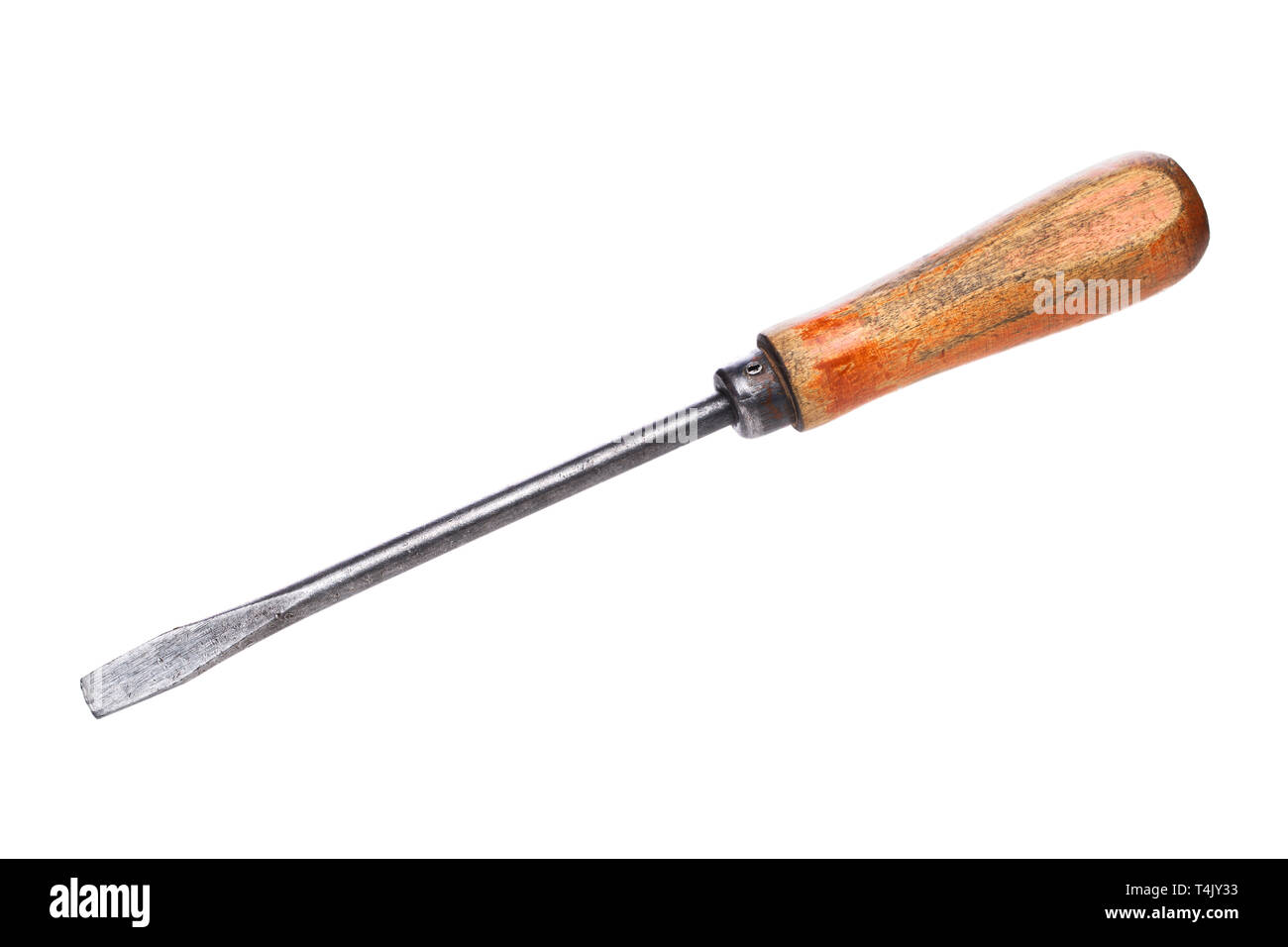 Screwdriver with wooden handle isolated on white background Stock Photo ...