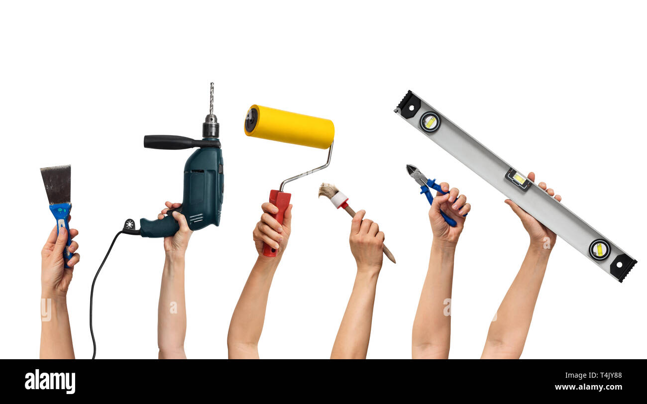 Hands on repair work Cut Out Stock Images & Pictures - Alamy