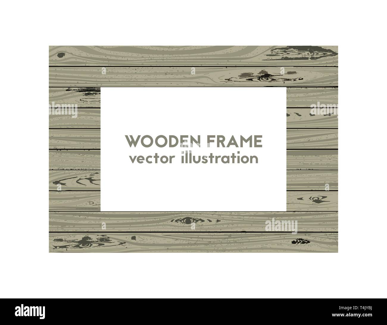 Rectangular old frame. Vector illustration. Wooden texture Stock Vector ...