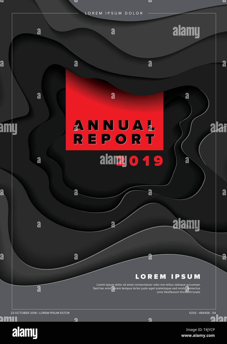 Vector abstract annual report cover template with sample text and ...