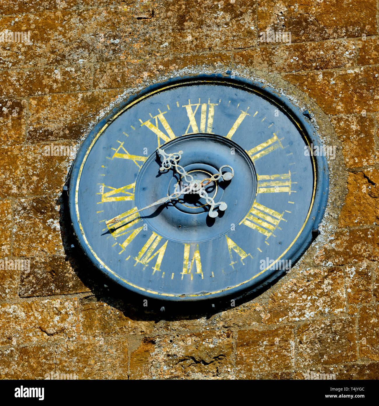 The clock on St John the Baptist Church, Hornton, Oxfordshire, England ...