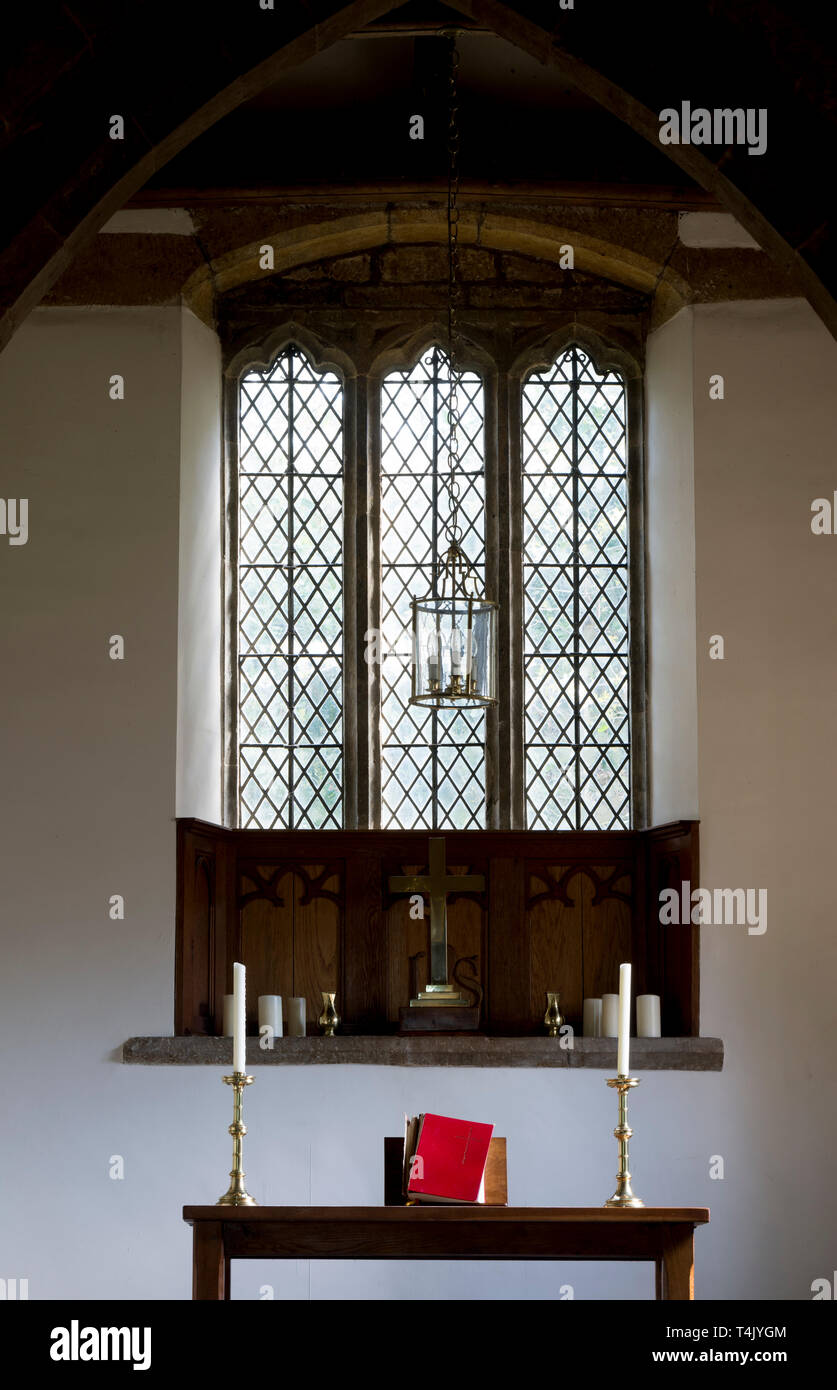 The altar and East Window, St Michael and All Angels Church, Alkerton ...