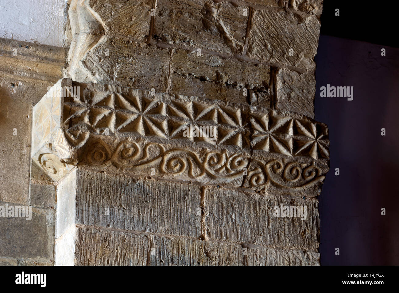 Norman stonework in Holy Trinity Church, Shenington, Oxfordshire ...