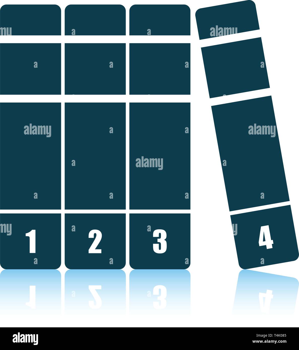 Books volumes icon. Shadow reflection design. Vector illustration Stock ...