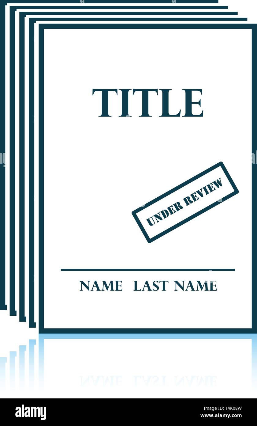 Manuscript under review icon. Shadow reflection design. Vector ...