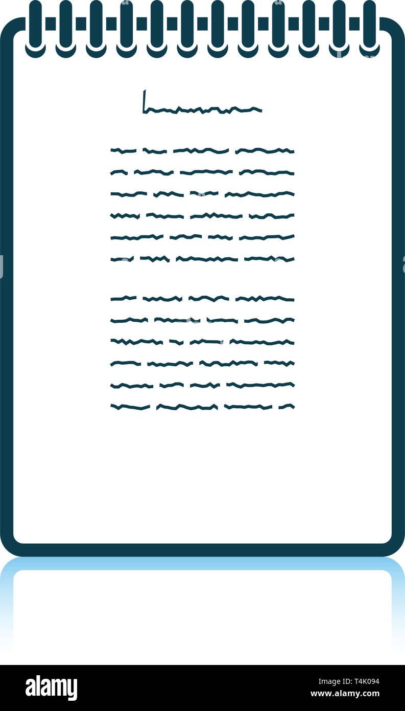 Binder notebook icon. Shadow reflection design. Vector illustration ...