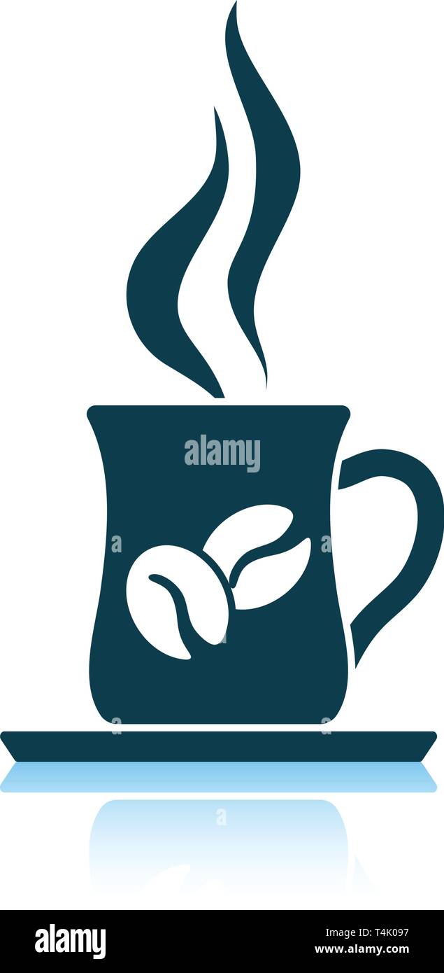 Coffee cup icon. Shadow reflection design. Vector illustration Stock ...